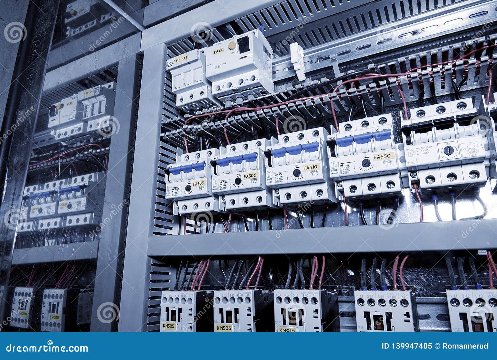 Image Shows Circuit Breakers. Close-up Stock Image - Image of industry ...
