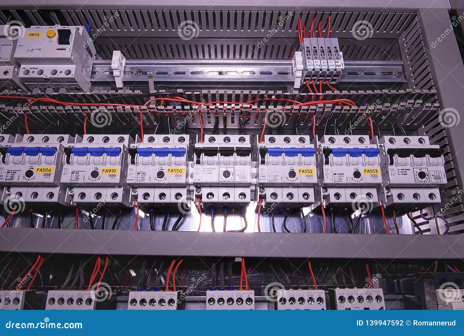 Image Shows Circuit Breakers. Close-up Stock Photo - Image of connect ...