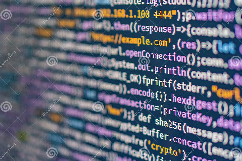 Image Shows a Close-up of a Colorful Coding Text Editor on a Computer ...