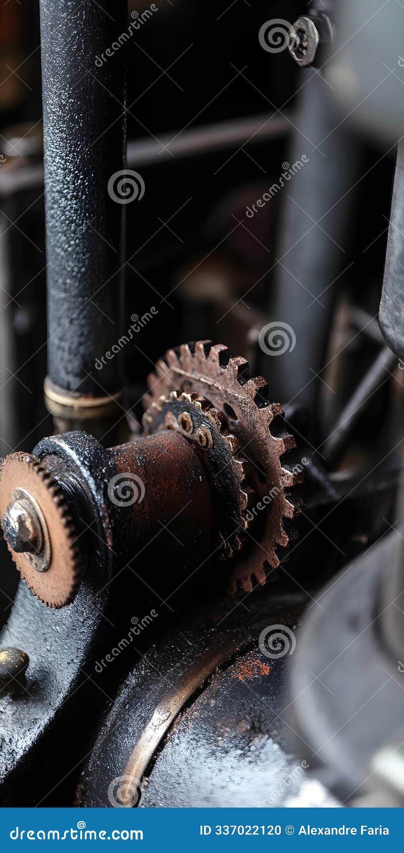 Close-up of Rusted Mechanical Gear Stock Illustration - Illustration of ...