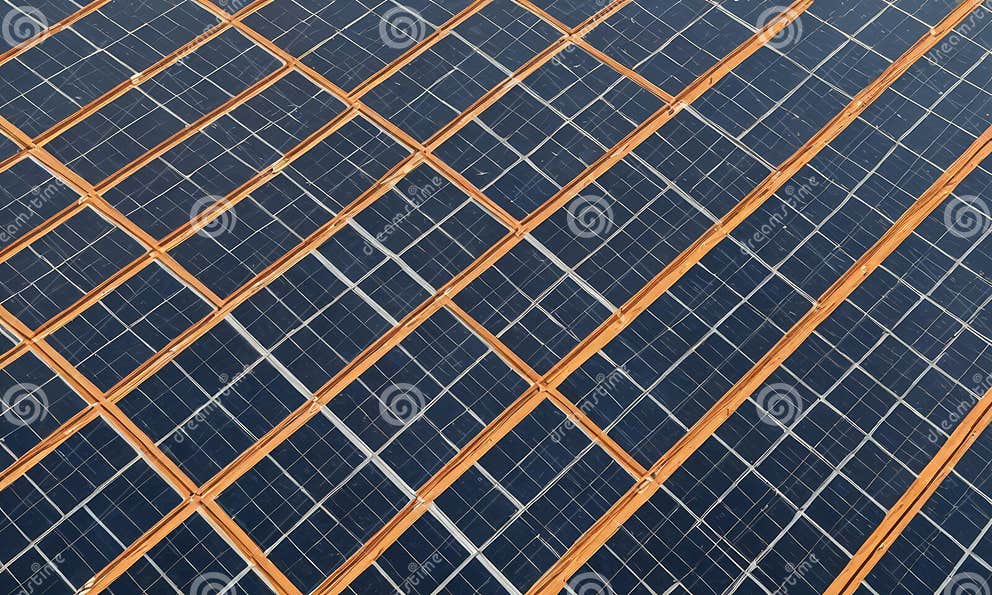 Close-up View Solar Panel Array, Featuring Grid Black Panels with ...