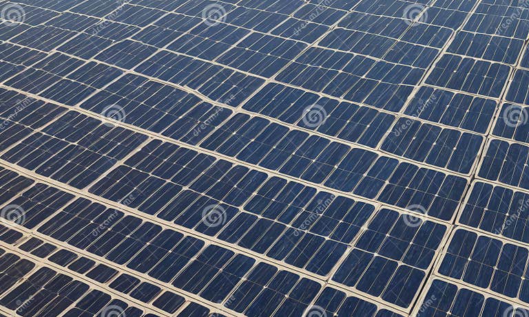 Close-up View Solar Panel Array, Showcasing Rows Rectangular Panels ...