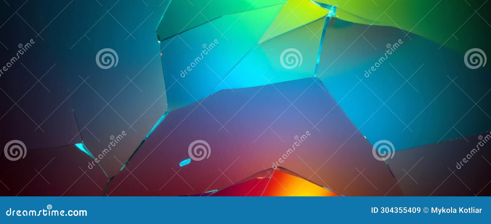 Illuminated Polygonal Surface in Transition Stock Image - Image of ...