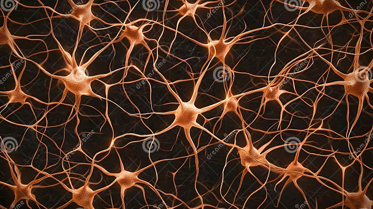The Image Shows a Complex Network of Interconnected Neurons, Their ...