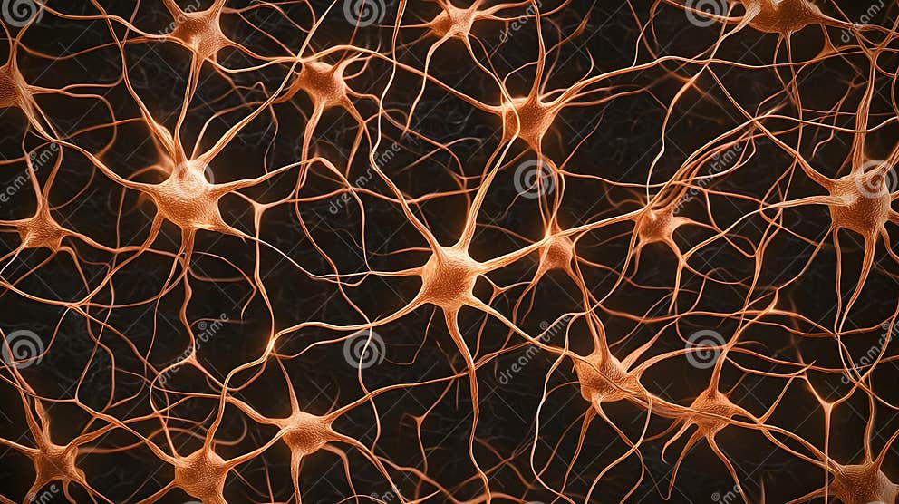 The Image Shows a Complex Network of Interconnected Neurons, Their ...