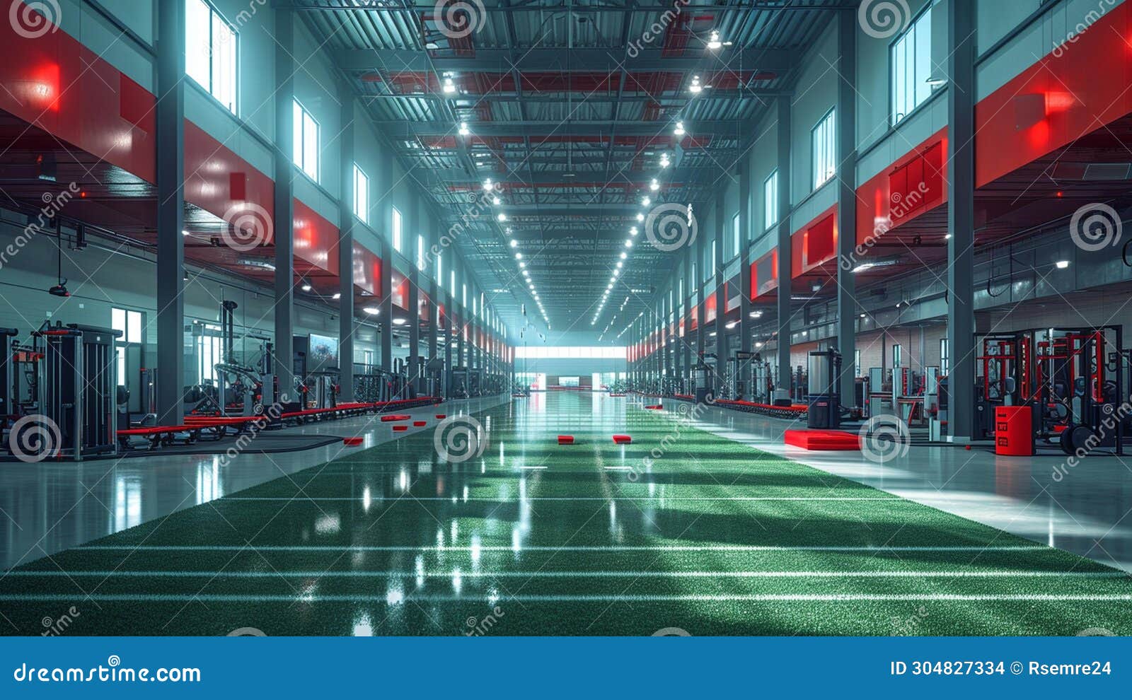 Modern Football Practice Facility Stock Illustration - Illustration of ...