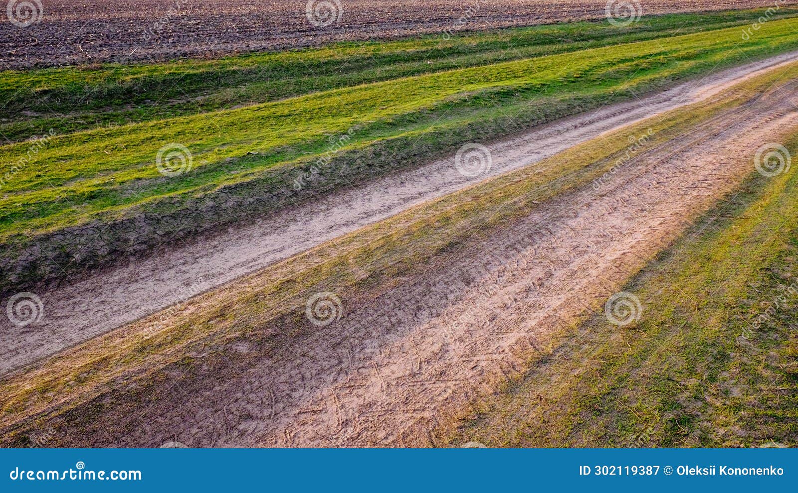 The Image Shows Contrasting Textures of Grass and Soil Stock Image ...