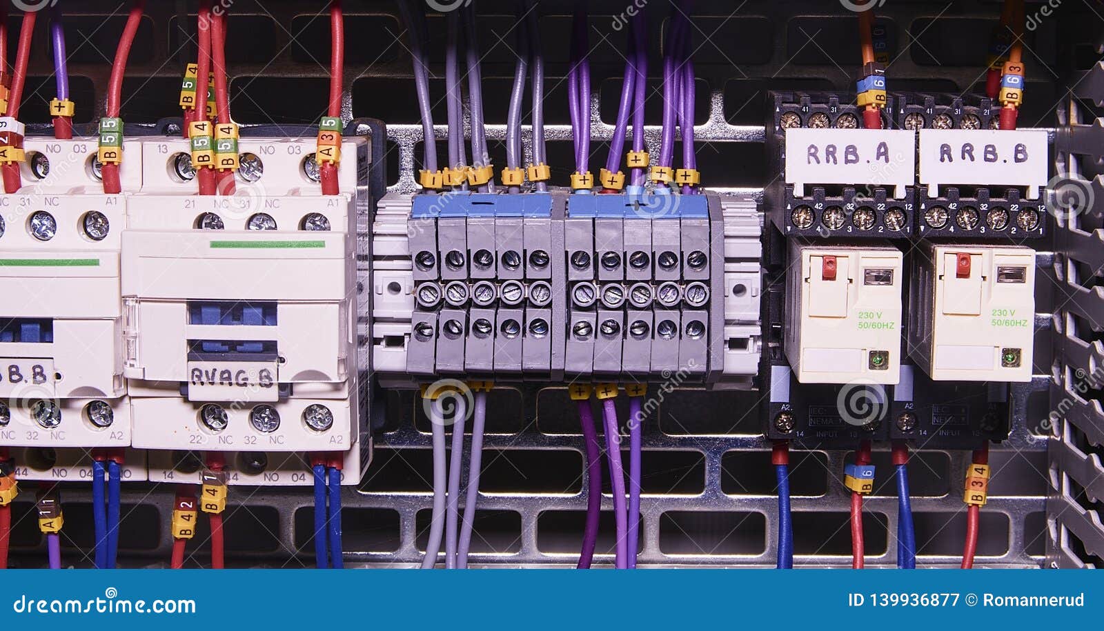 Image Shows Control Cubicle. Electric Contactors and Circuit Breakers ...