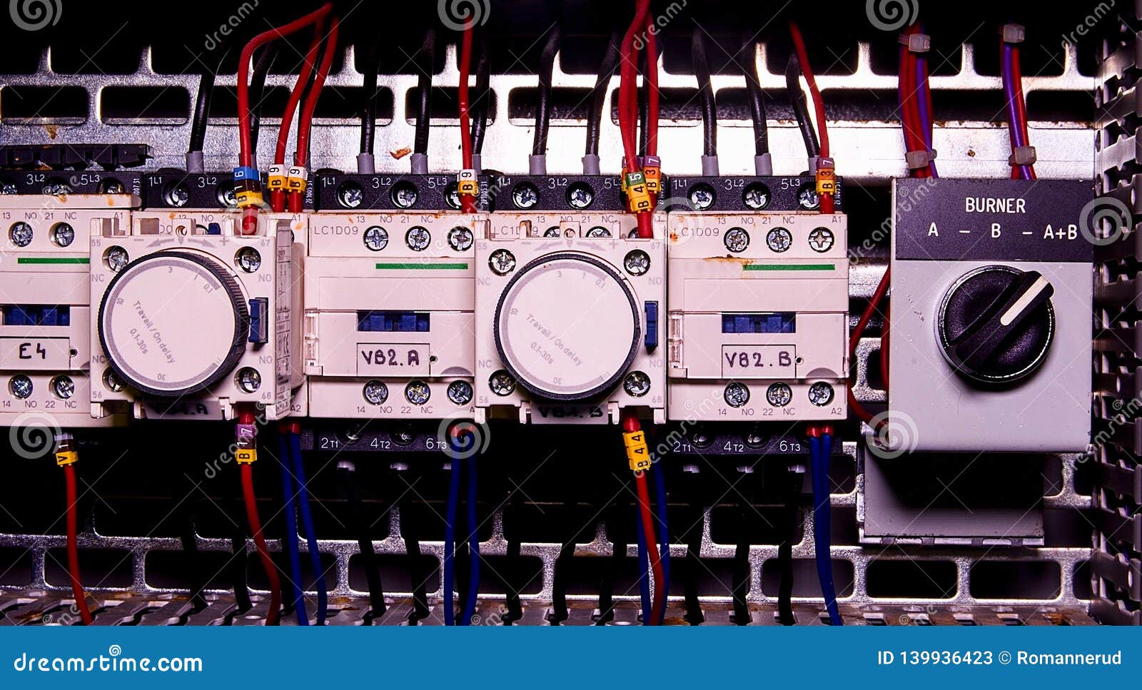 Image Shows Control Cubicle. Electric Device and Circuit Breakers ...