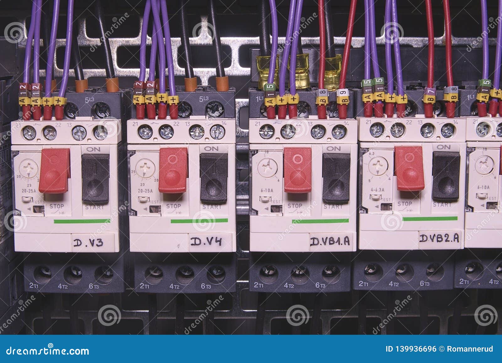 Image Shows Control Cubicle. Electric Device and Circuit Breakers ...