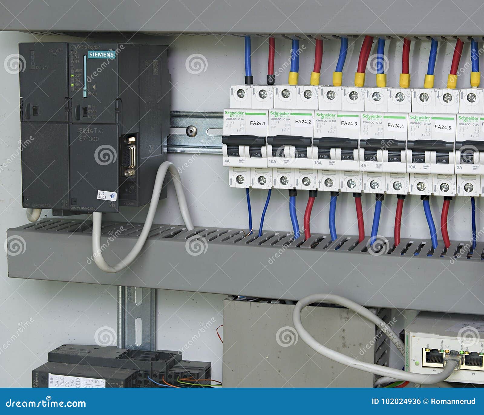 Image Shows Control Cubicle. Schneider Electric Device and Schneider ...