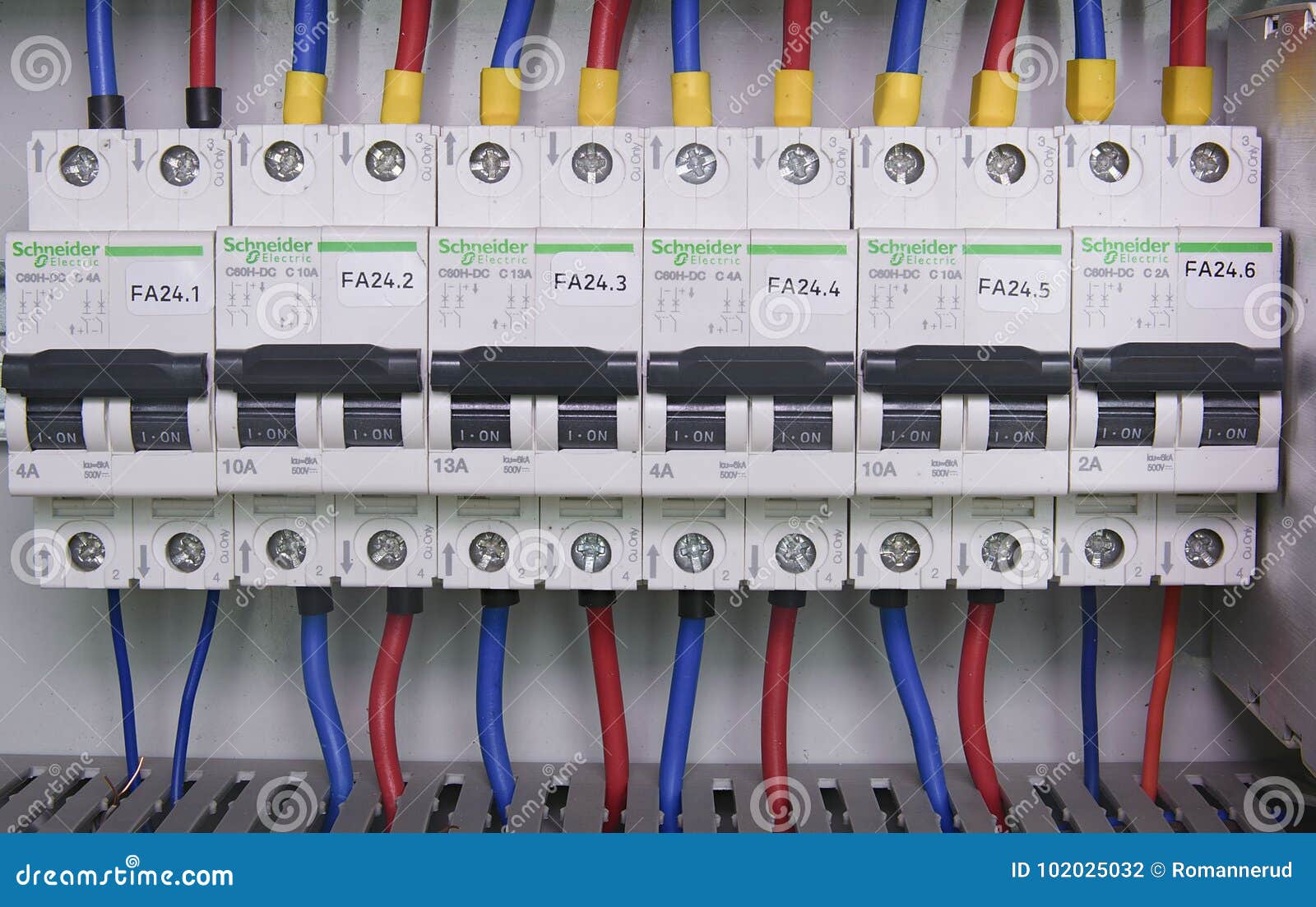 Image Shows Control Cubicle. Schneider Electric Device And Schneider ...