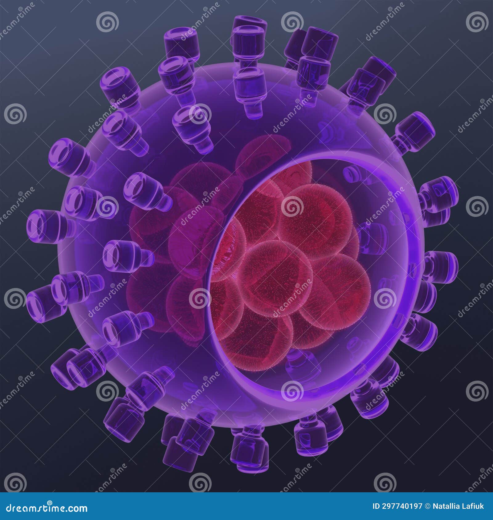 Hepatitis Virus Structure 3d Rendered Illustration Stock Illustration ...