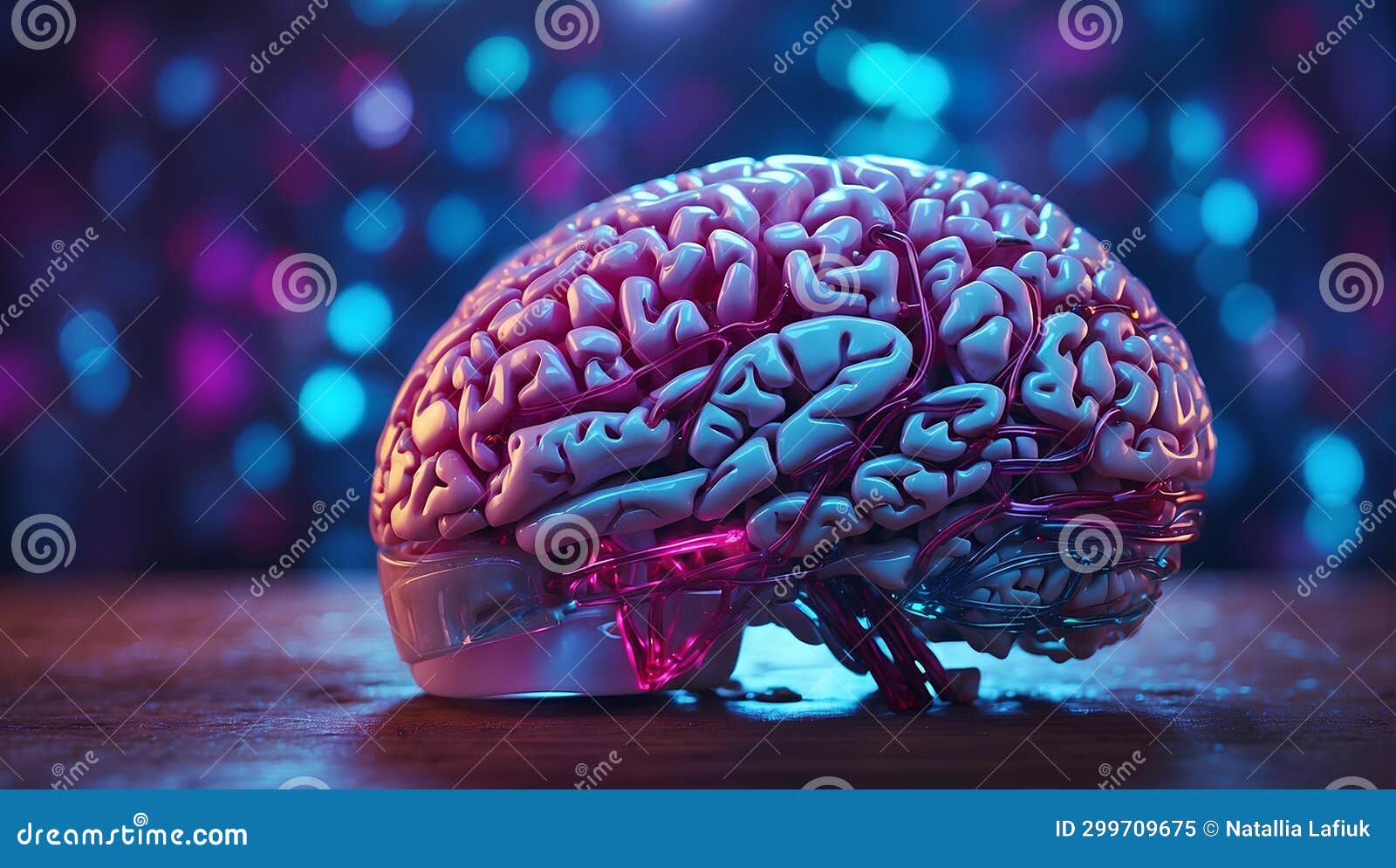 Human Purple and Blue Brain Anatomy Artificial Intelligence Technology ...