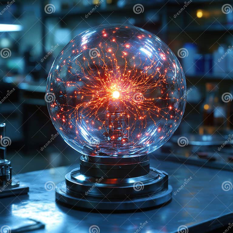 Image Shows a Glowing, Spherical Device with an Intricate Network of ...