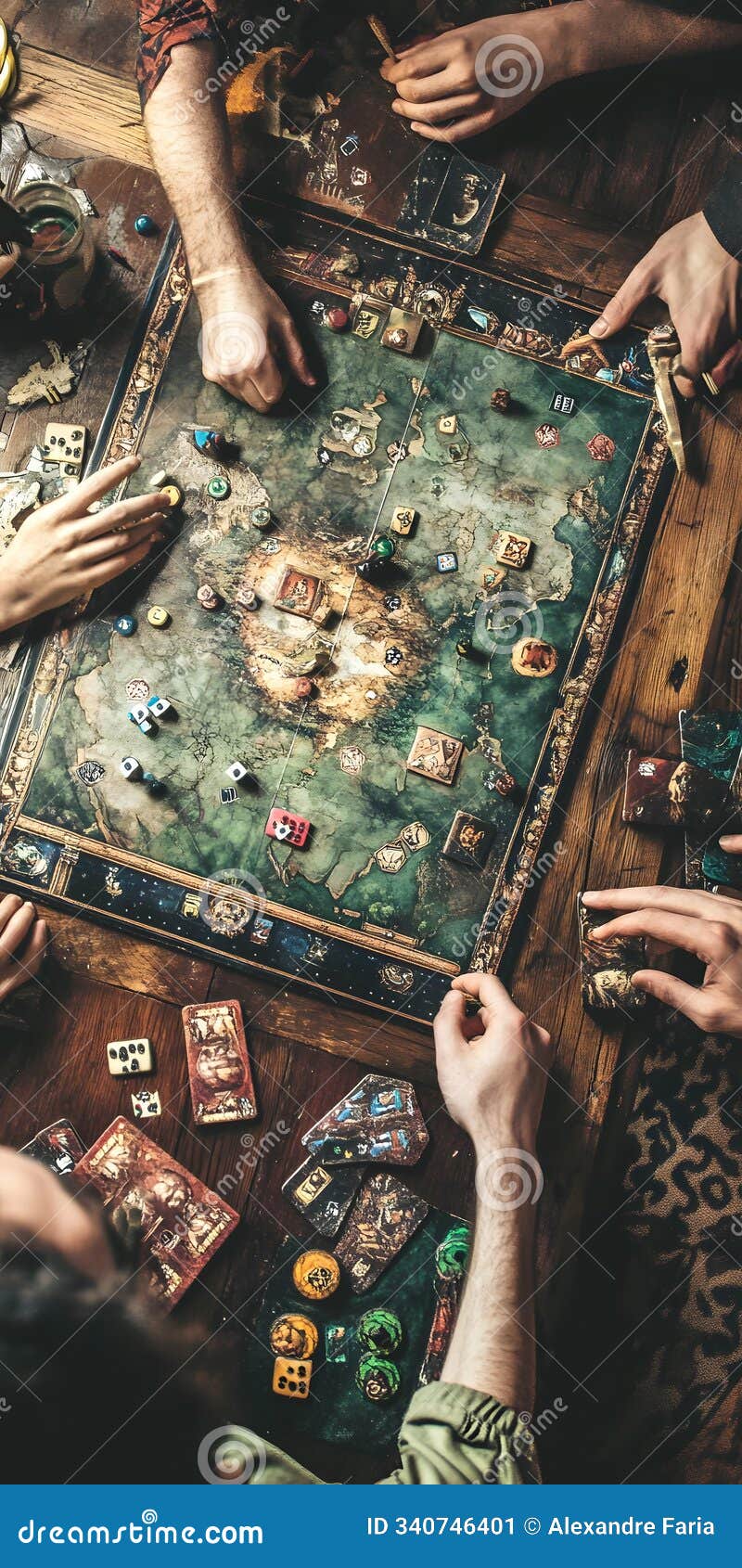 Group of People Engaged in Board Game Stock Illustration - Illustration ...