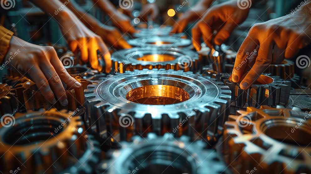 The Image Shows a Group of People Working Together To Assemble a ...