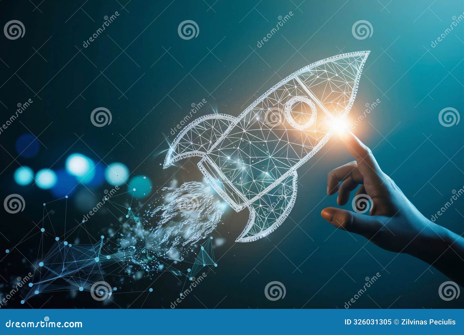 The Image Shows a Hand Reaching Out To Touch a Glowing, Digital ...