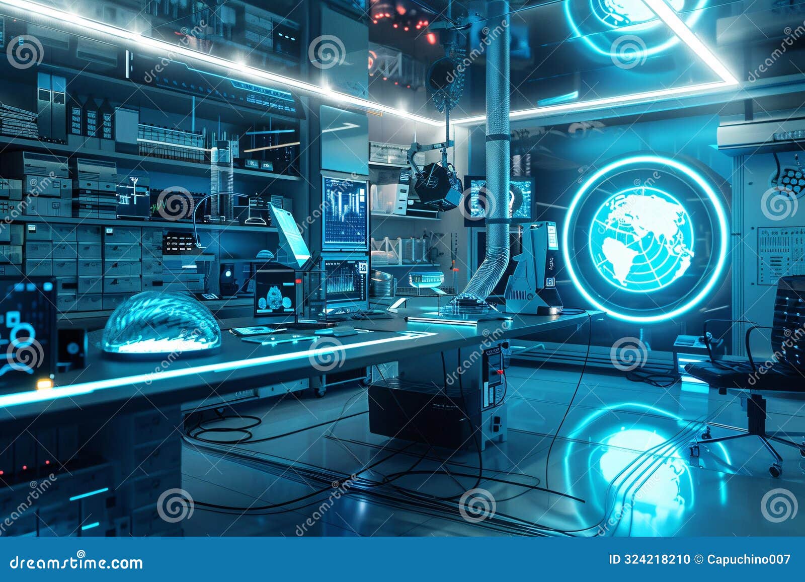 This Image Shows a High-tech Laboratory Equipped with Advanced ...