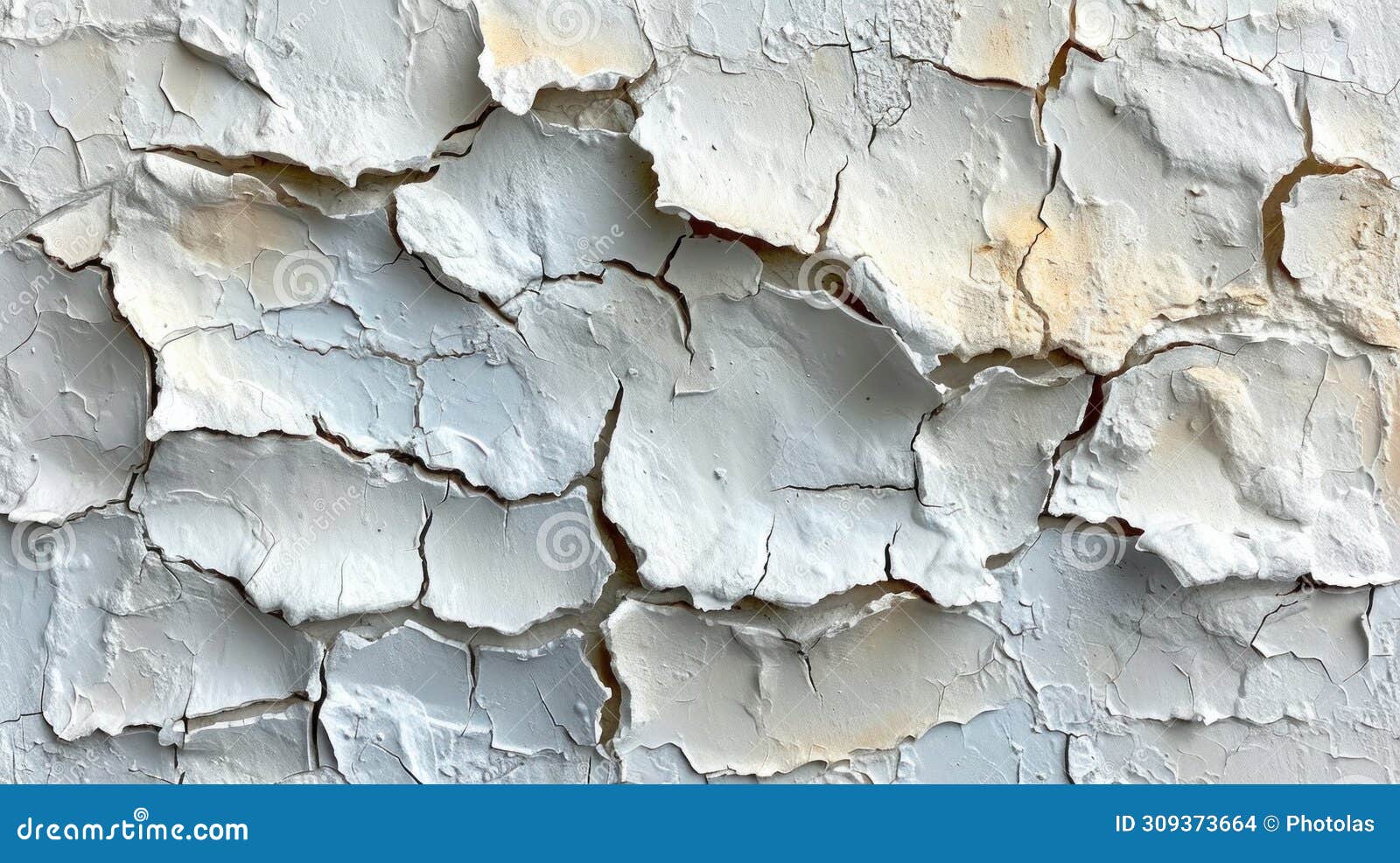 Close-Up View of a Cracked and Peeling White Paint Surface Texture ...