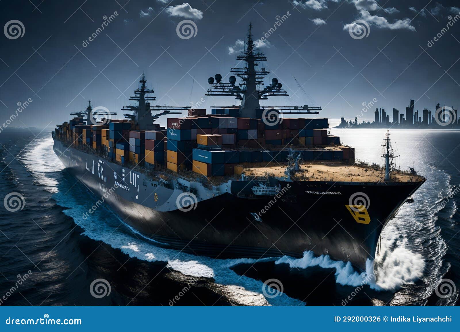 A Large Cargo Ship Floating on Top of a Body of Water Generated by AI ...