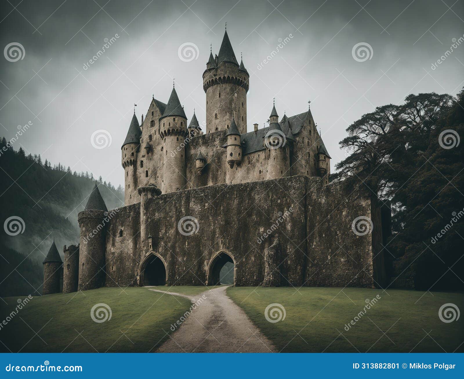 A Large, Castle-like Structure with a Long, Winding Road Leading Up To ...