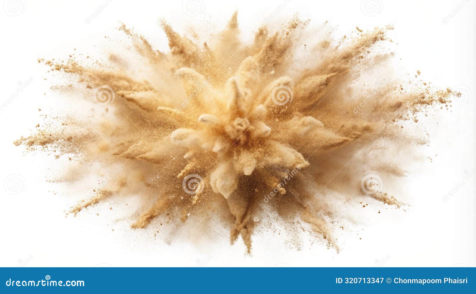 The Image Shows a Large Explosion of Brown Powder. the Powder is ...