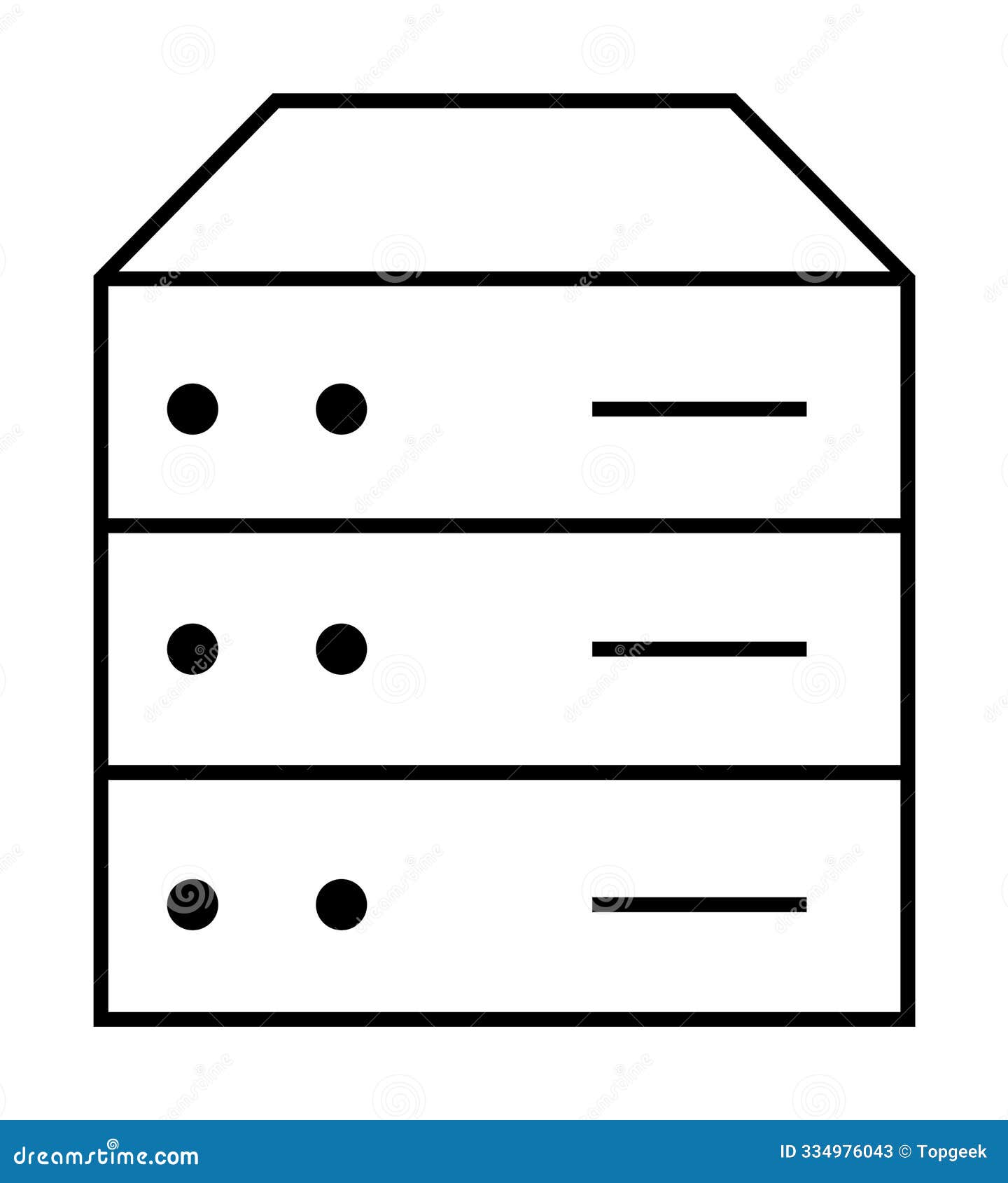 Outline of a Three-tier Server Rack with Circular Ports and Horizontal ...