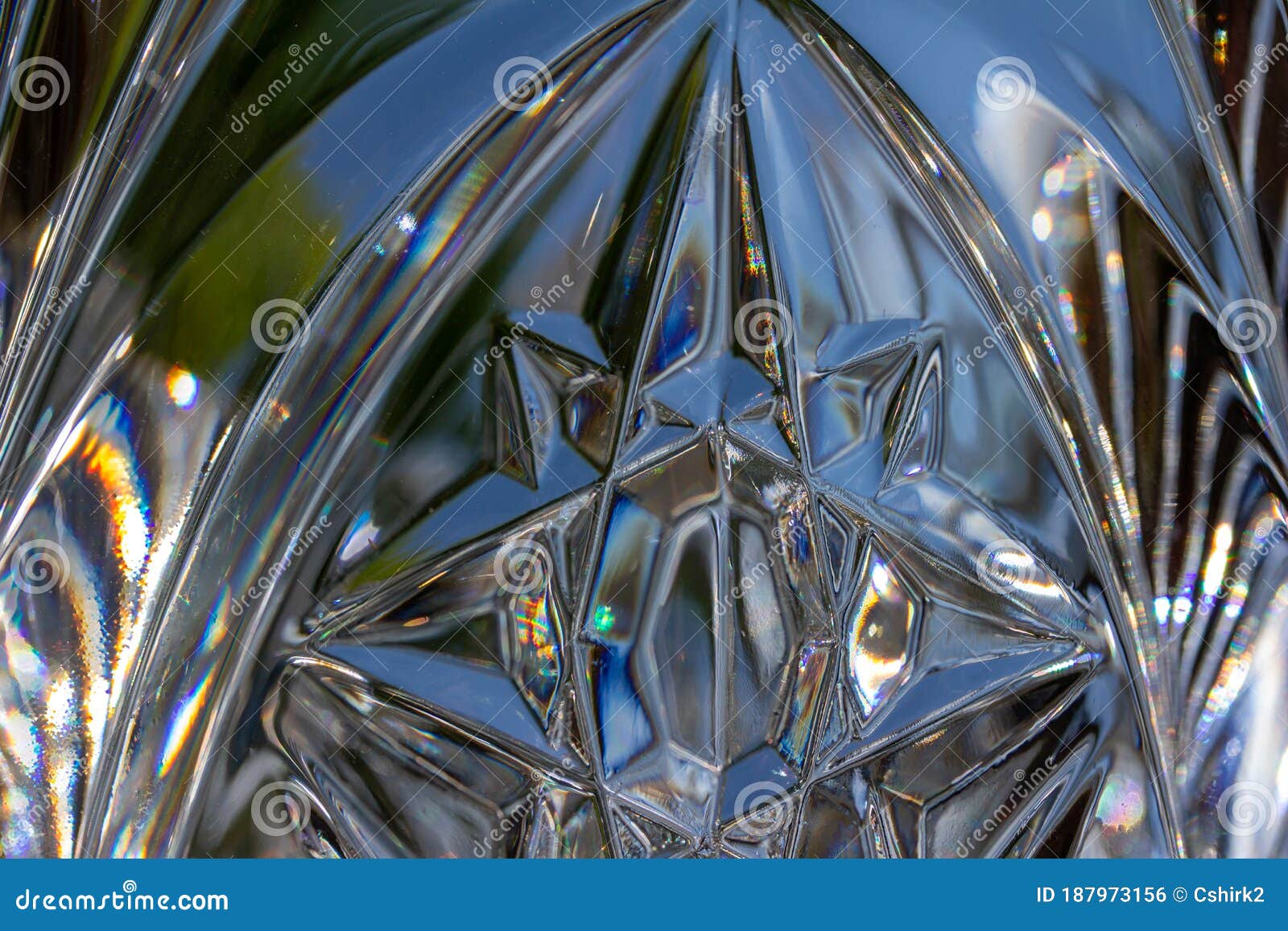 Macro Abstract Texture of Sparkling Lead Crystal Glass with Star ...