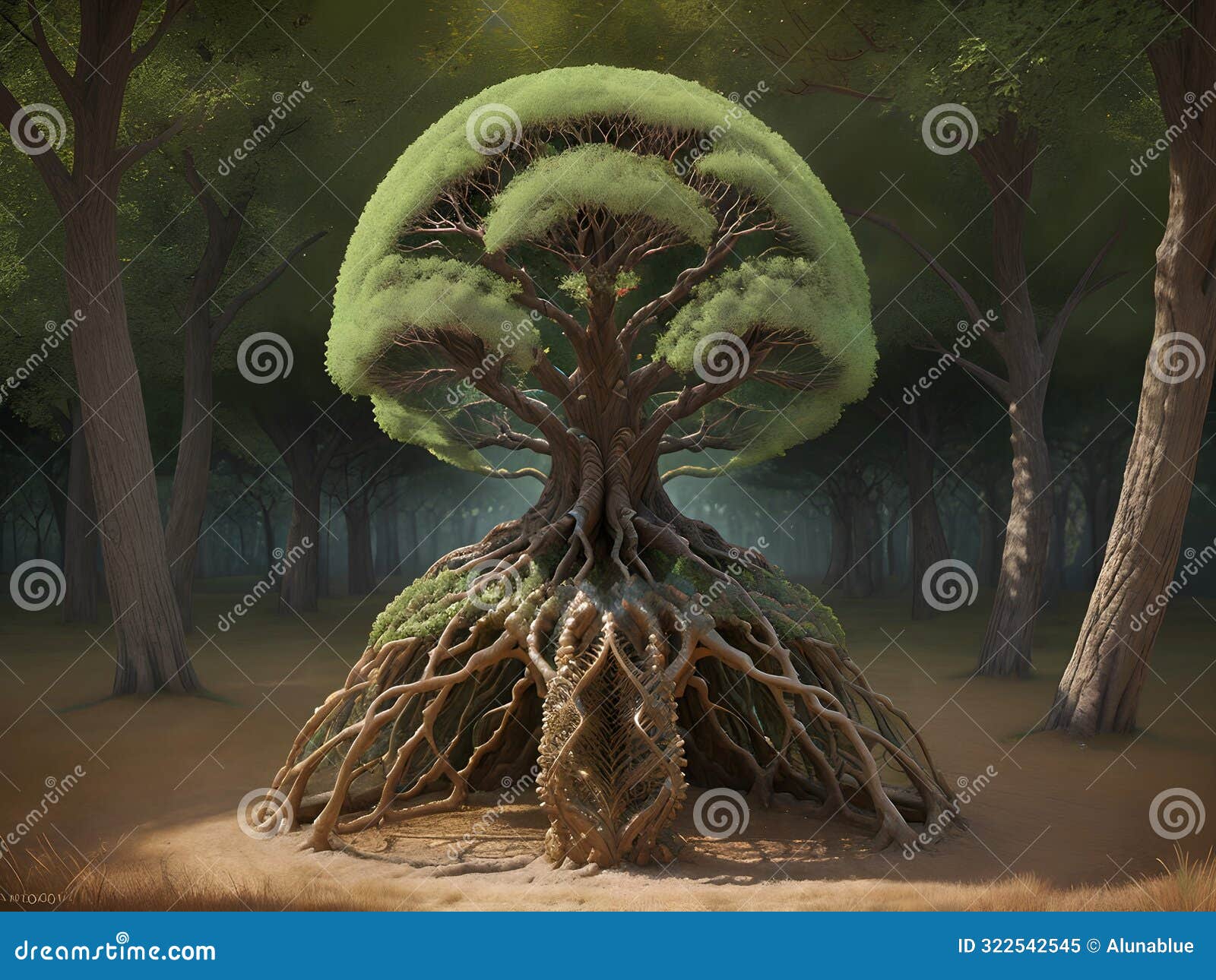 The Tree of Life with a Large Root System Stock Image - Image of ...