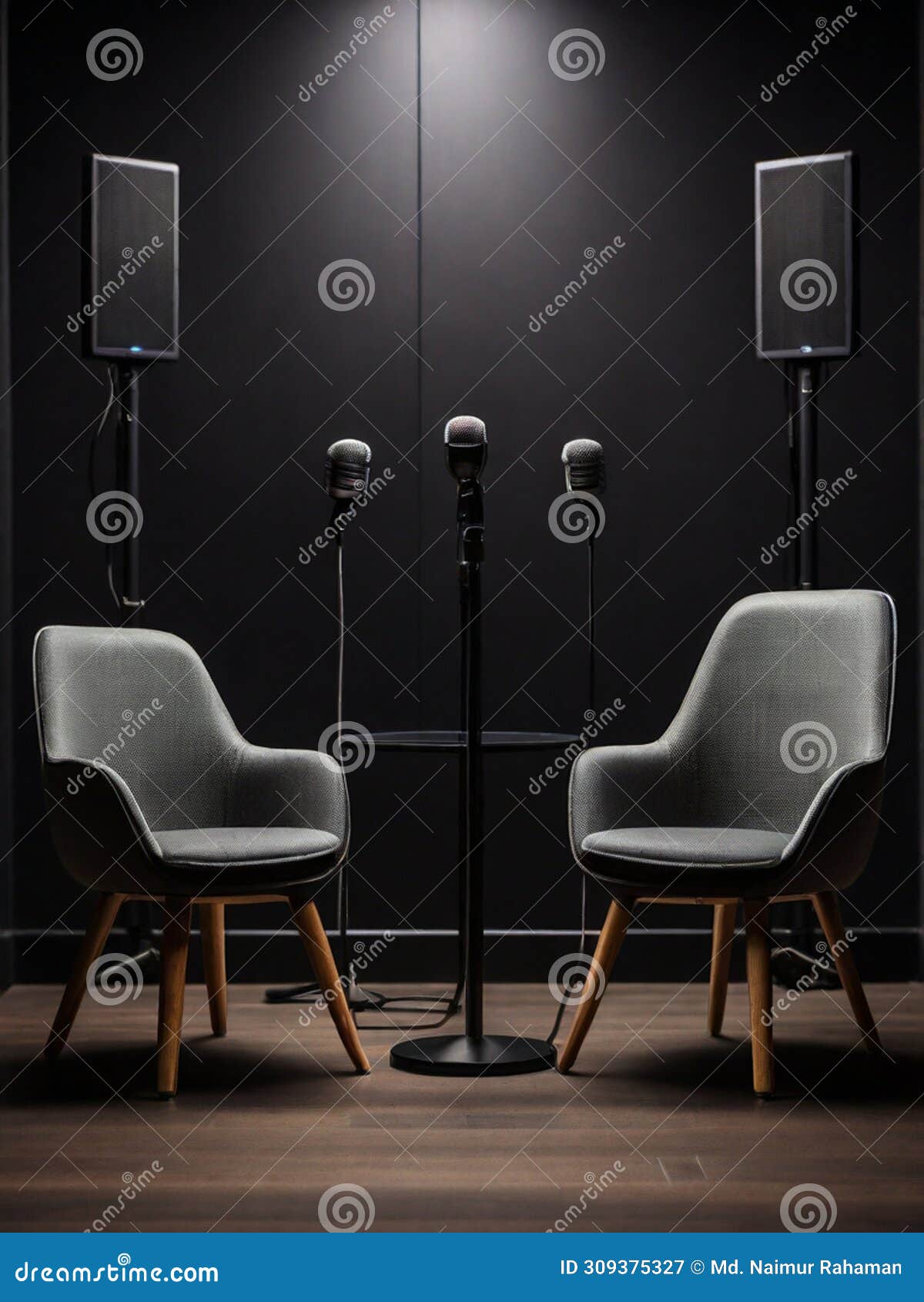 A Minimalist Podcast or Interview Setup. Stock Illustration ...