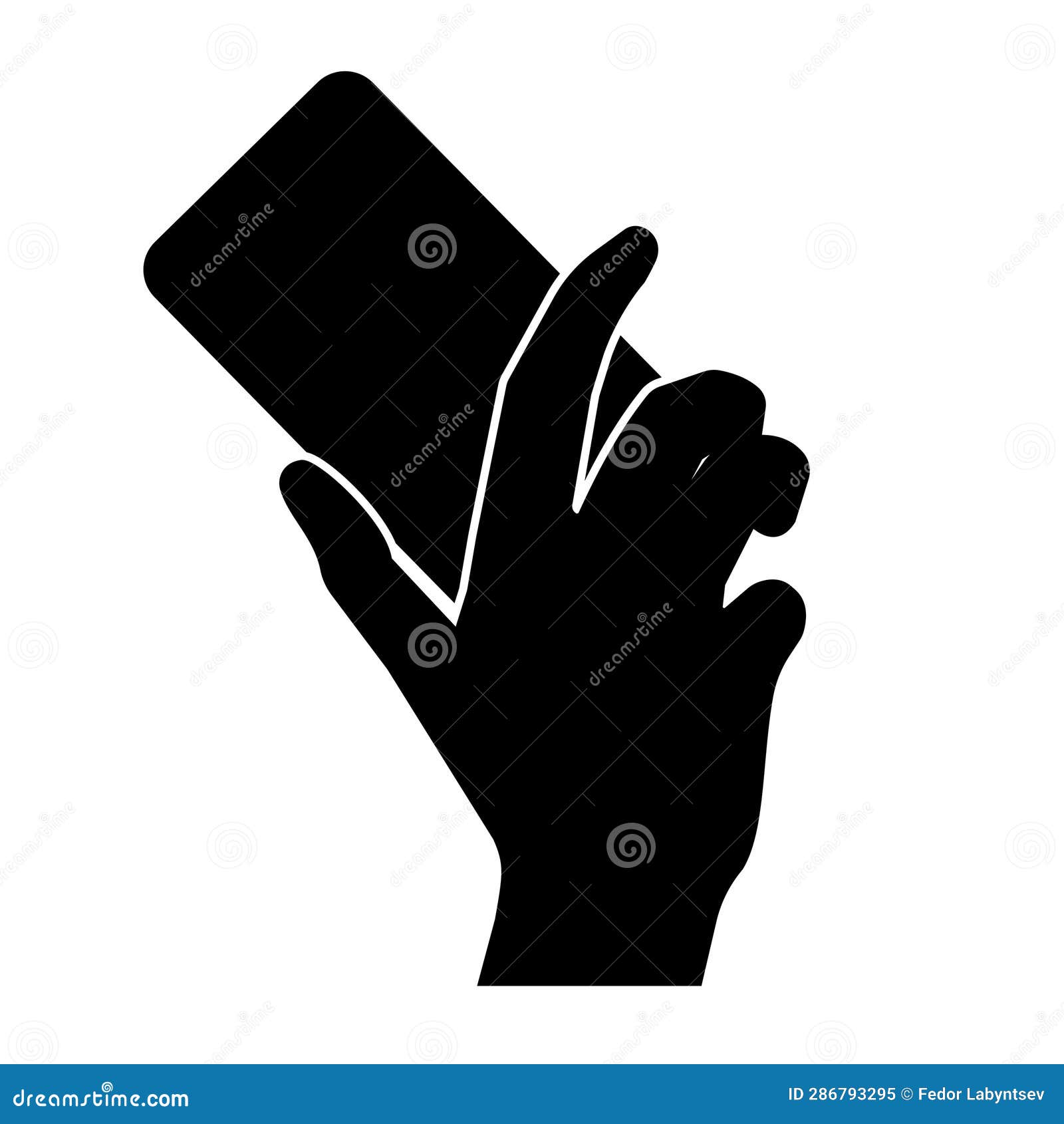 Mobile Phone in Hand Vector Illustration Stock Illustration ...