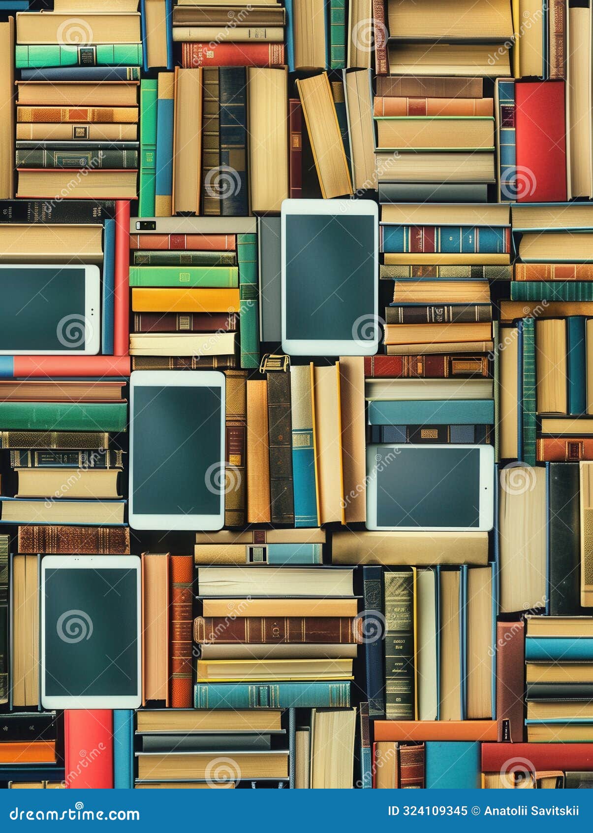 Image Shows Modern Tech Integrated with Traditional Learning: Tablets ...