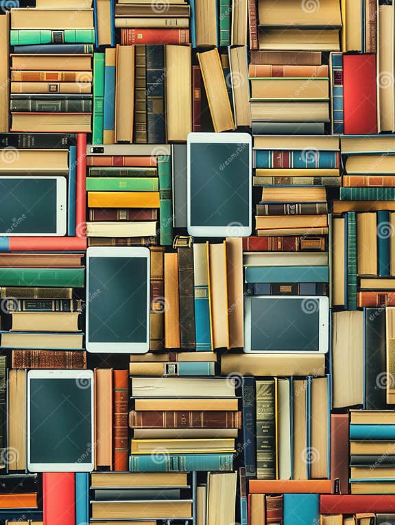 Image Shows Modern Tech Integrated with Traditional Learning: Tablets ...