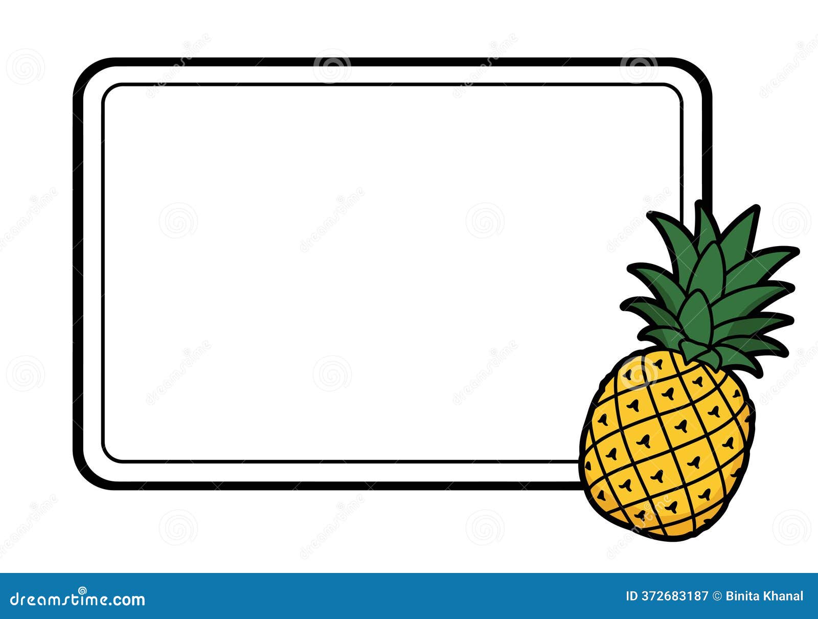 Pineapple Border Frame Stock Photo | CartoonDealer.com #355401372