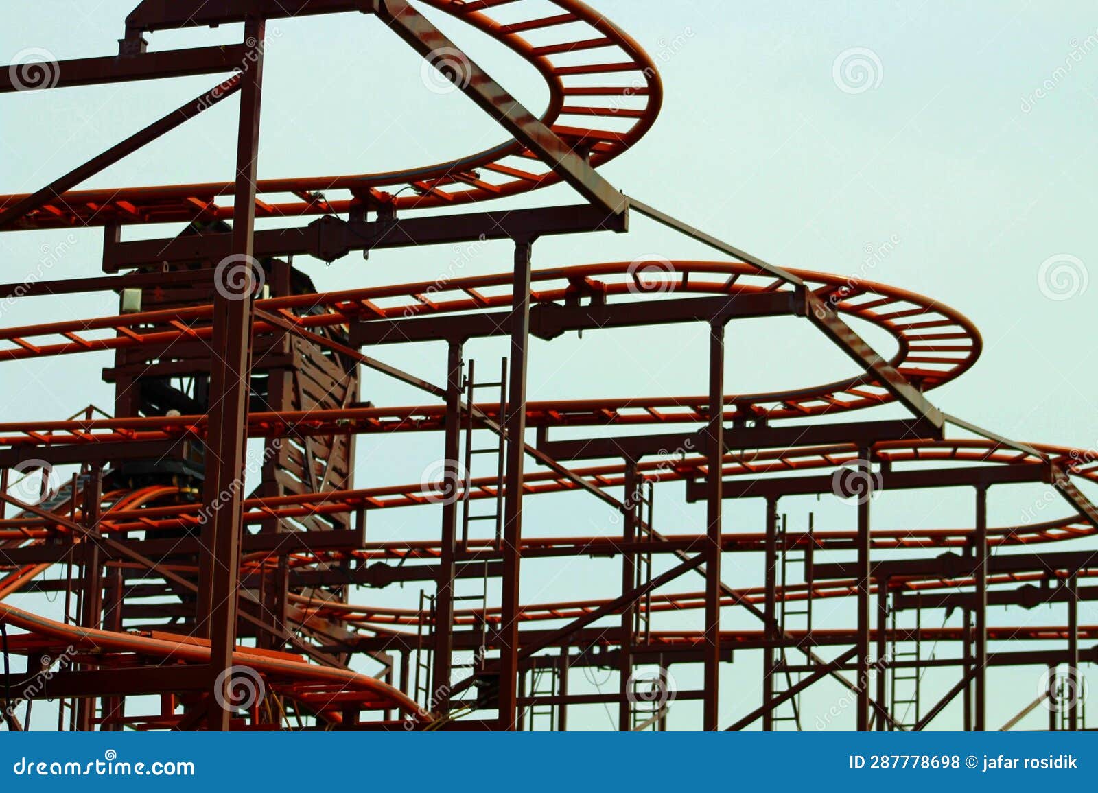 Sensation of Speed ??and Height on the Red Roller Coaster Stock Photo ...