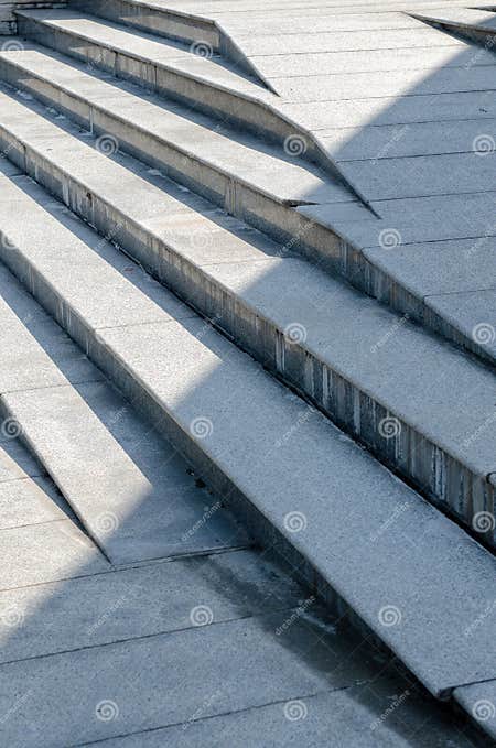 Concrete Steps with a Simple and Linear Design, Steps are Arranged in a ...