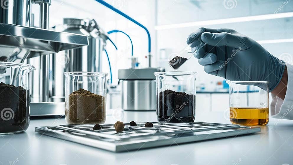 Soil Testing in a Laboratory Stock Illustration - Illustration of ...