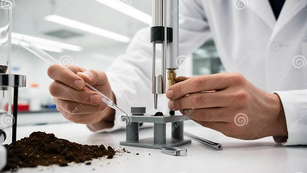 Soil Testing in a Laboratory Stock Illustration - Illustration of ...