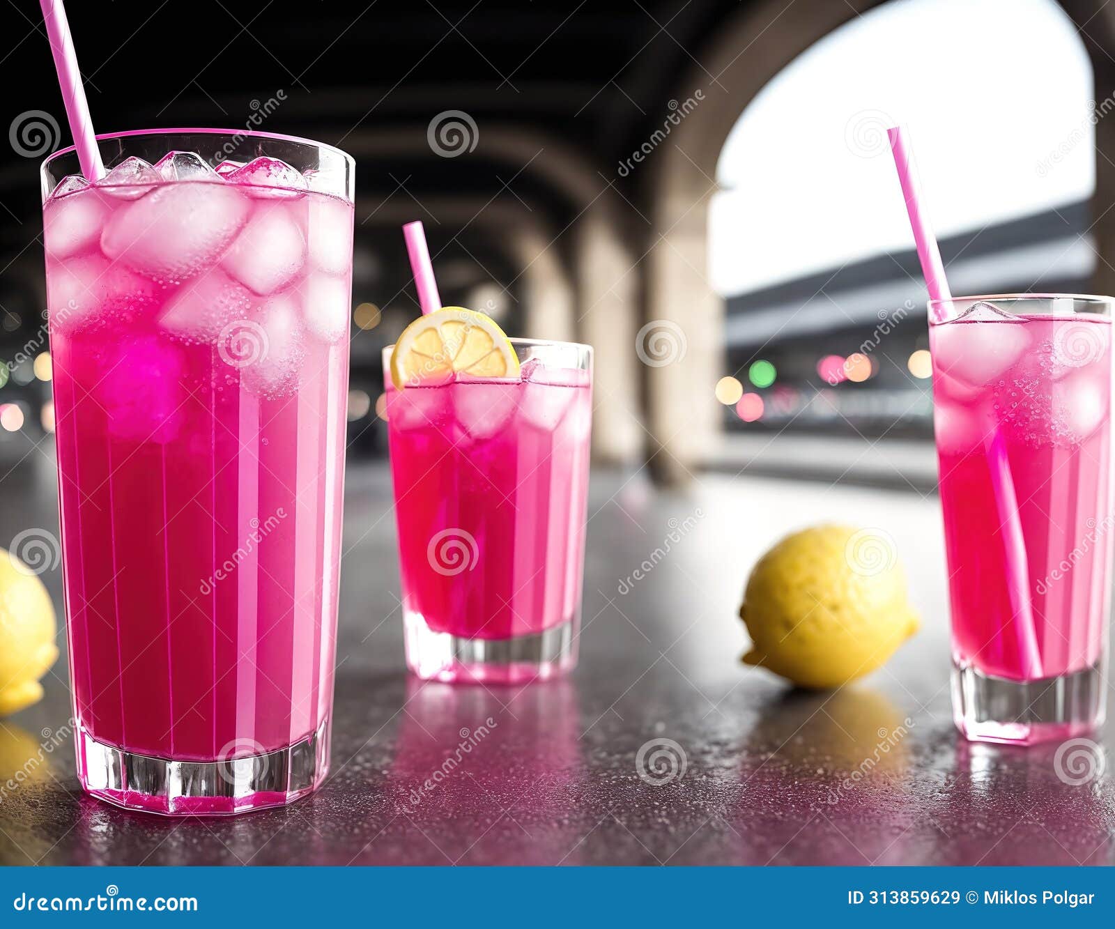 Pink Lemonade stock image. Image of table, citrus, mint - 313859629