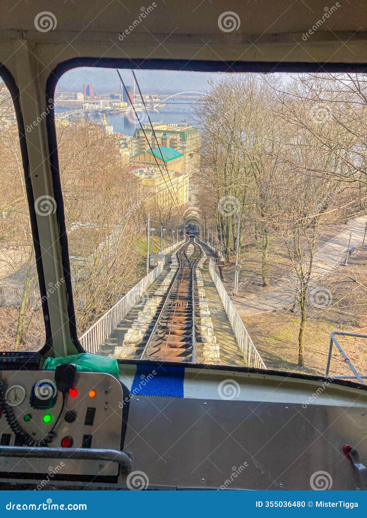 Image Shows a View from Inside a Tram, on a Scenic Route through an ...