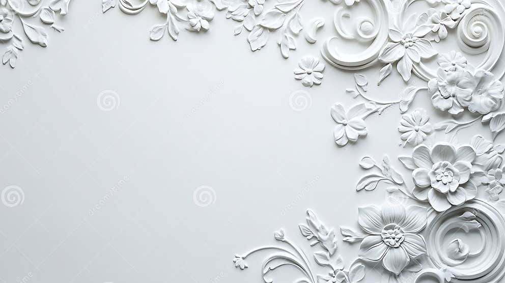 White Floral Bas Relief Design Background Stock Illustration ...