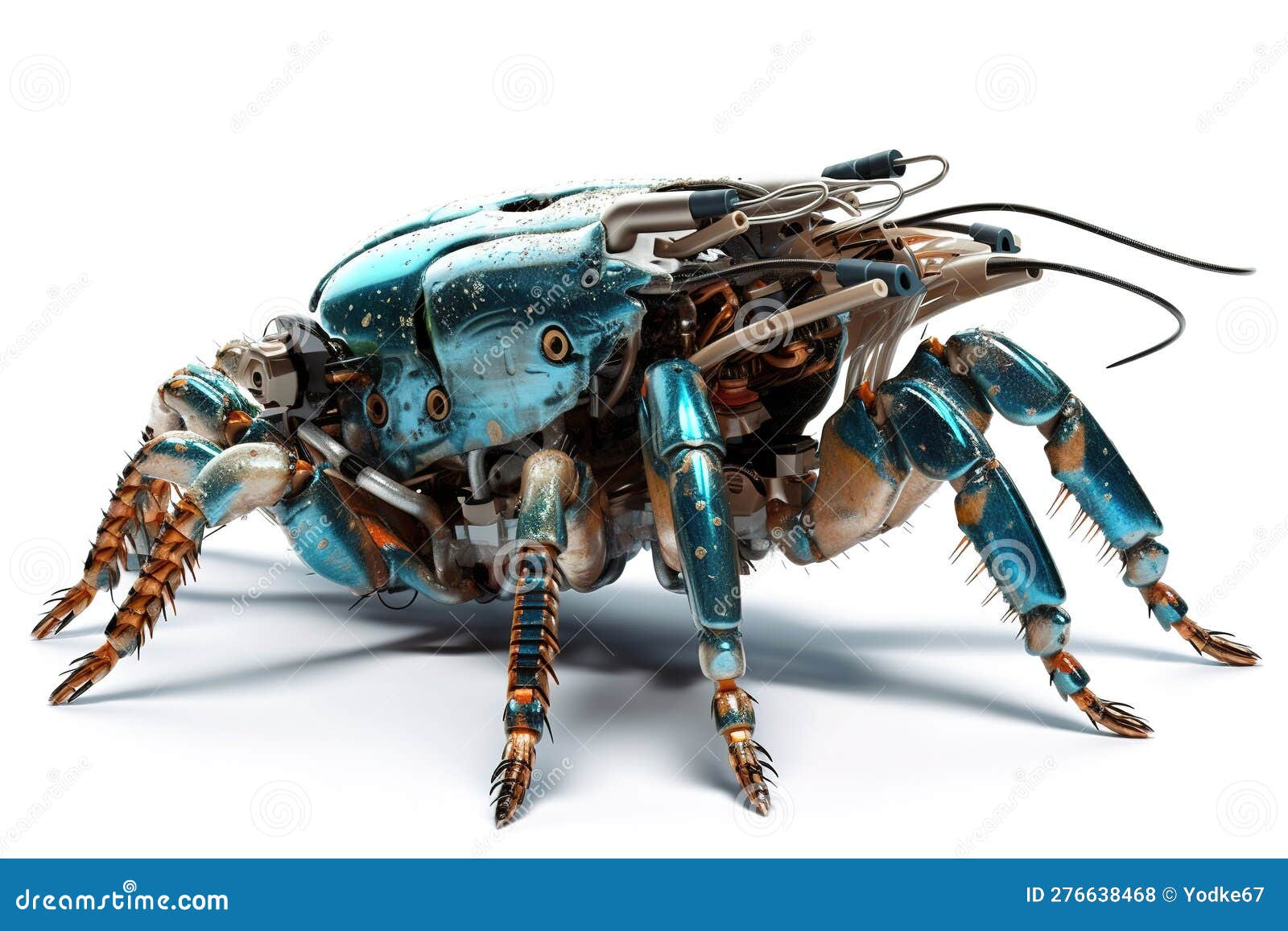 Image of a Shrimp Modified into a Robot on a White Background ...