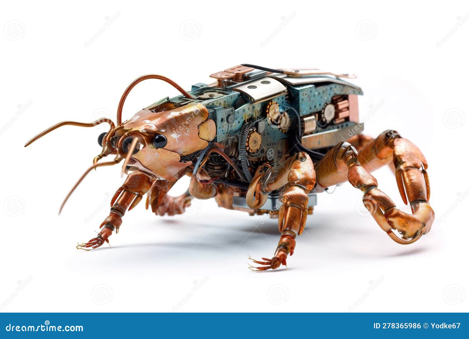 Image of a Shrimp Modified into a Robot on a White Background ...