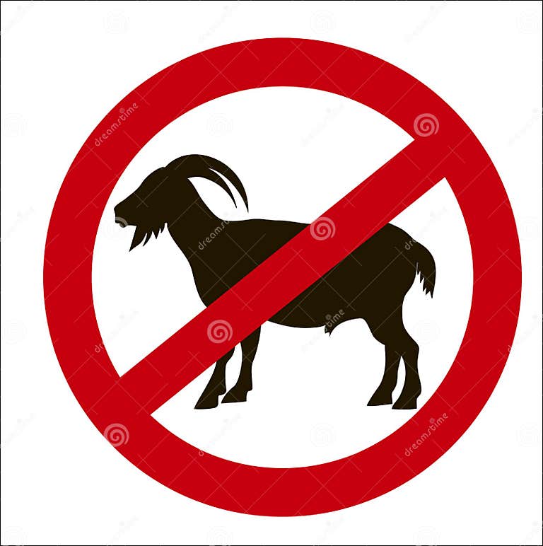 Image Sign of the Ban Goats Stock Vector - Illustration of monochrome ...