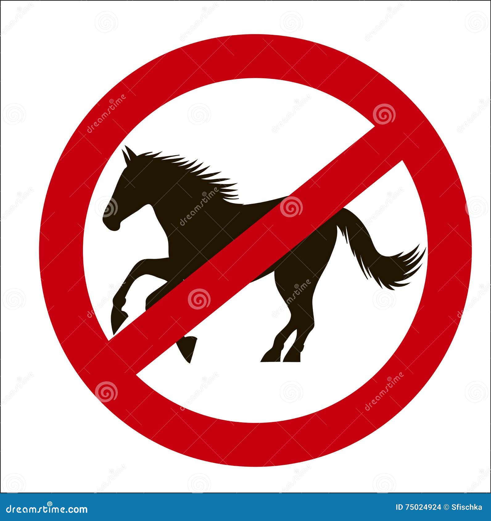 Image Sign of the Ban the Horses Stock Vector - Illustration of sign ...