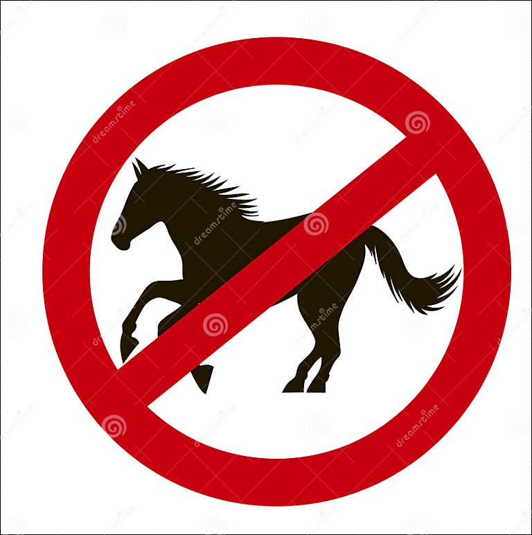 Image Sign of the Ban the Horses Stock Vector - Illustration of sign ...