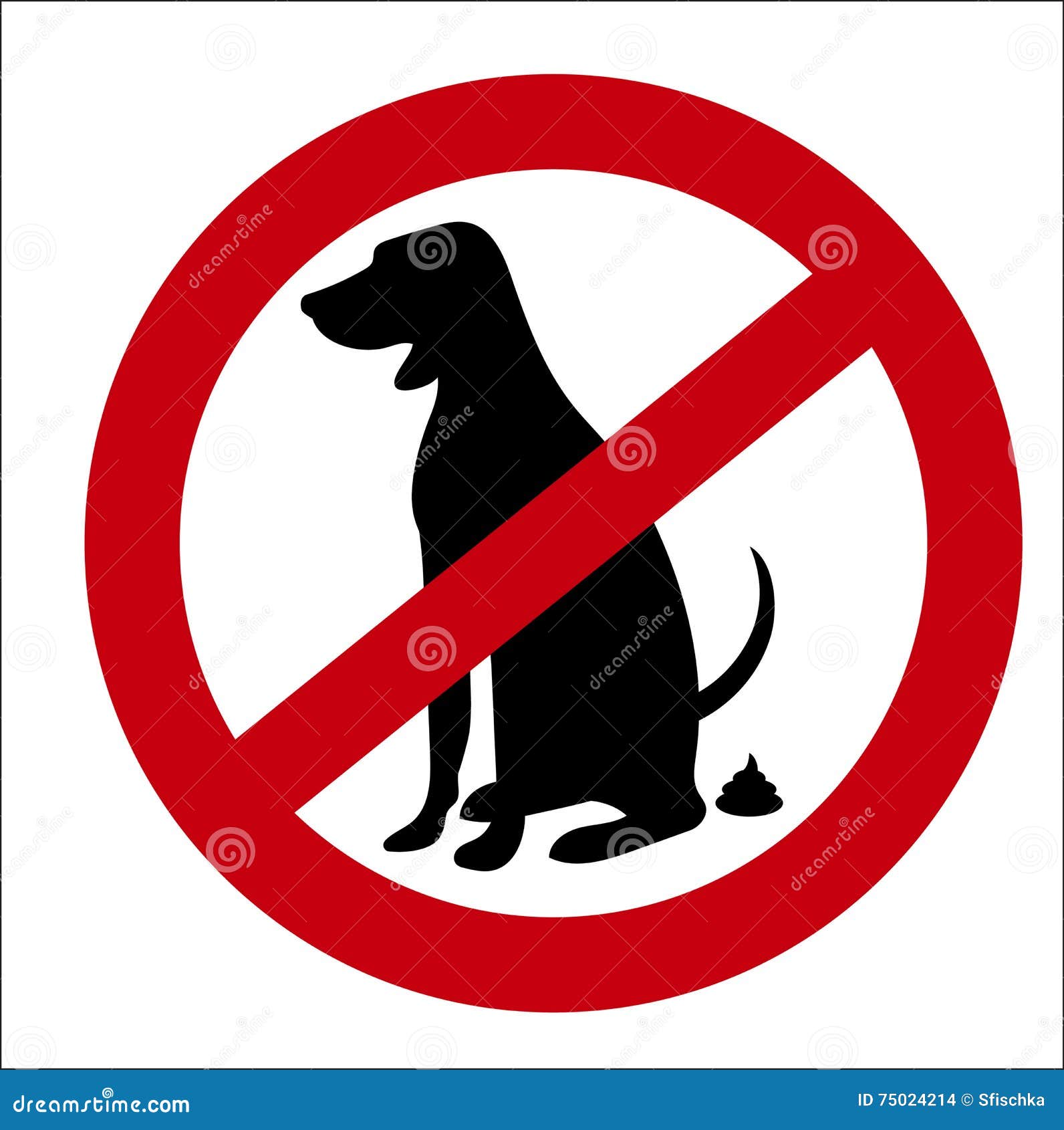 Image Sign of the Ban on Pooping Dogs Stock Vector - Illustration of ...