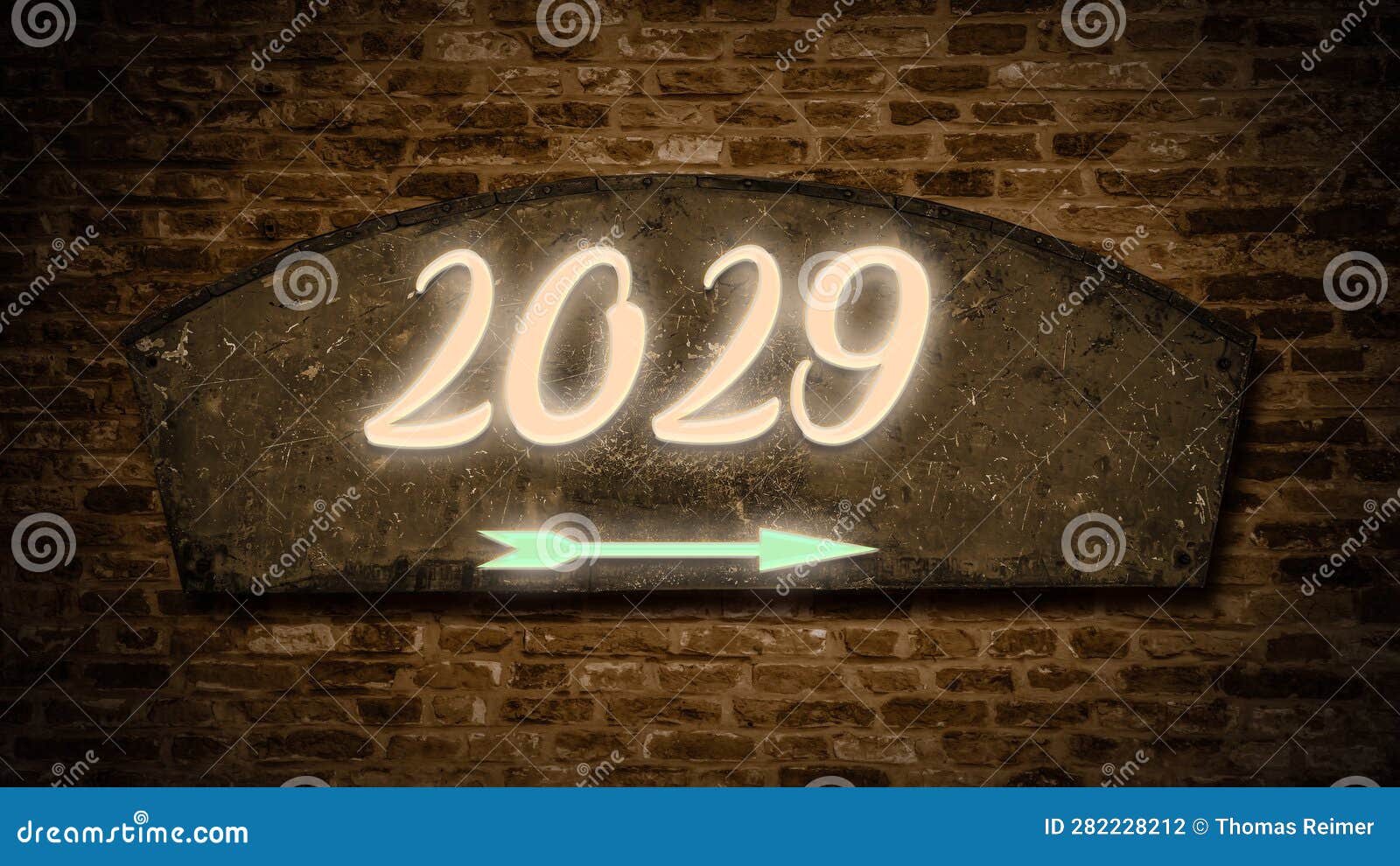 Signposts the Direct Way To 2029 Stock Illustration - Illustration of ...