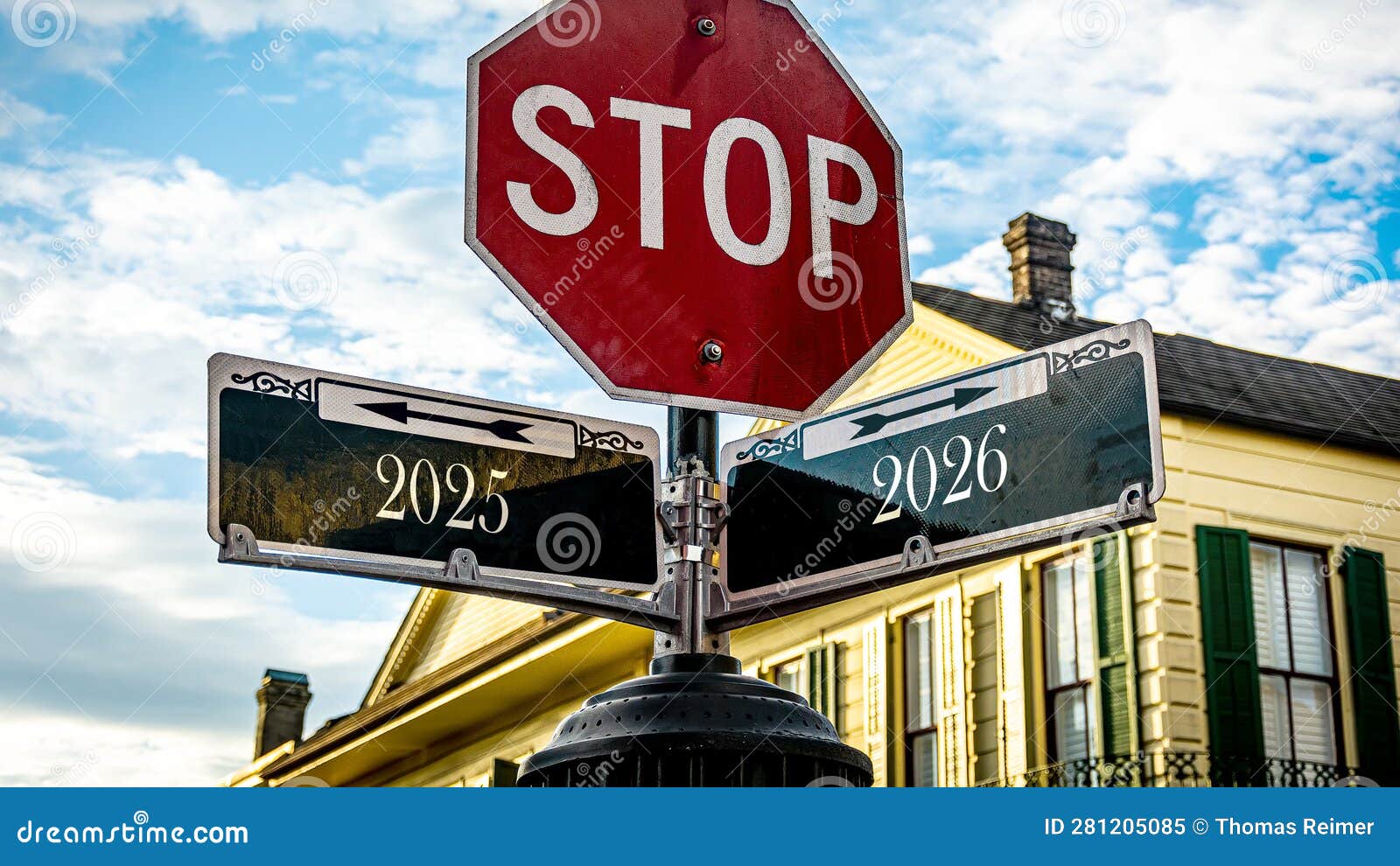 Signposts the Direct Way To 2026 Versus 2025 Stock Image - Image of ...